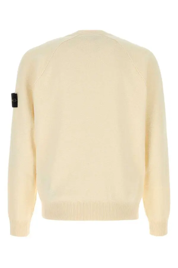 Stone Island Cream Cotton Sweater - Yellow