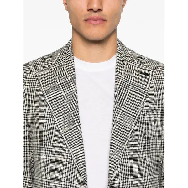Tagliatore Checked Blazer - White