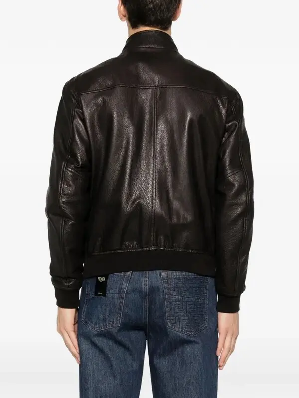 Tagliatore Leather Bomber Jacket - Multicolor