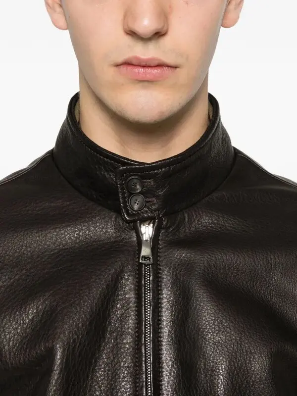 Tagliatore Leather Bomber Jacket - Multicolor