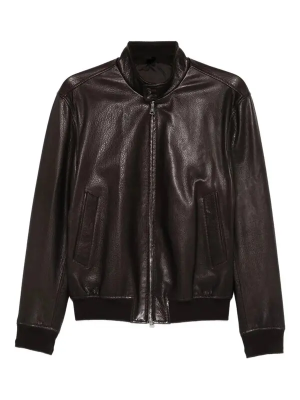 Tagliatore Leather Bomber Jacket - Multicolor