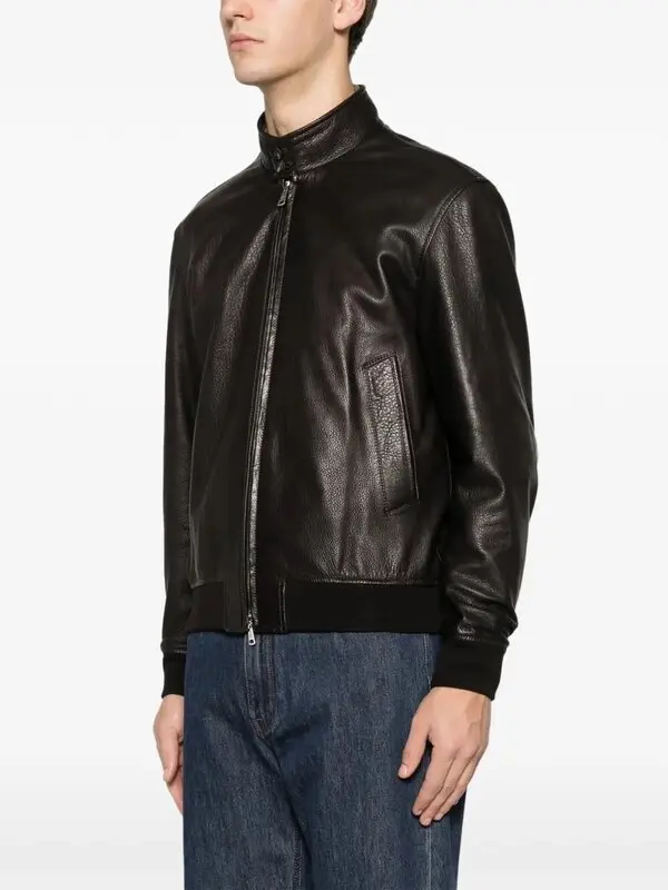Tagliatore Leather Bomber Jacket - Multicolor