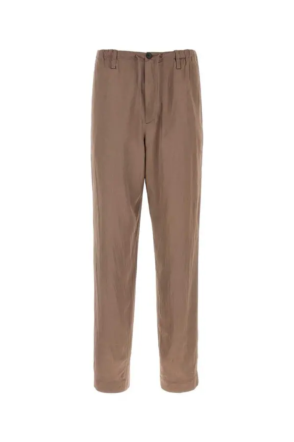 Dries Van Noten Mud Satin Penny Pant - Brown