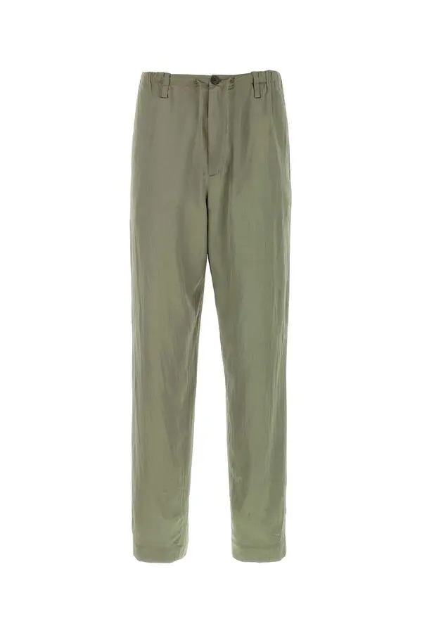 Dries Van Noten Sage Satin Penny Pant - Green