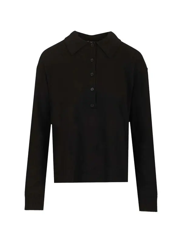 Max Mara Frisia Wool Polo Shirt - Black