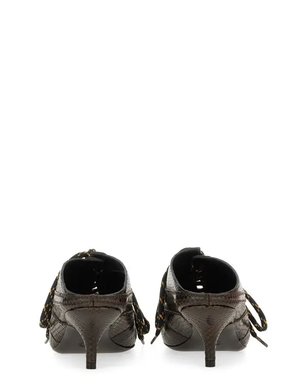 Dries Van Noten Leather Slip-on Mules - Brown