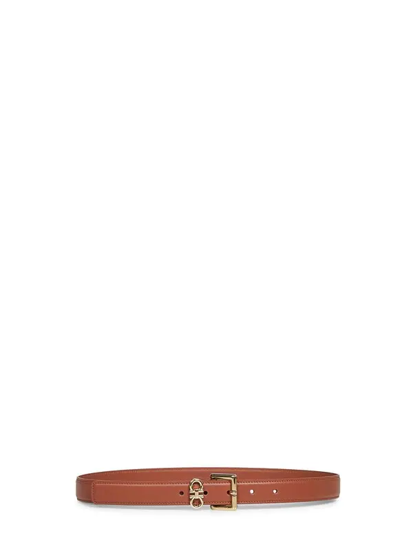 FERRAGAMO Double Gancini Leather Belt - Multicolor