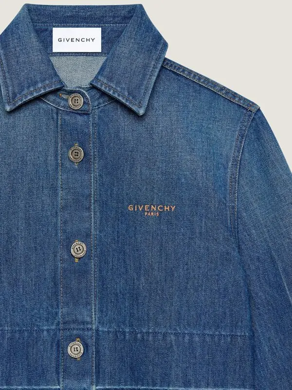 Givenchy Denim Shirt With Embroidered Logo