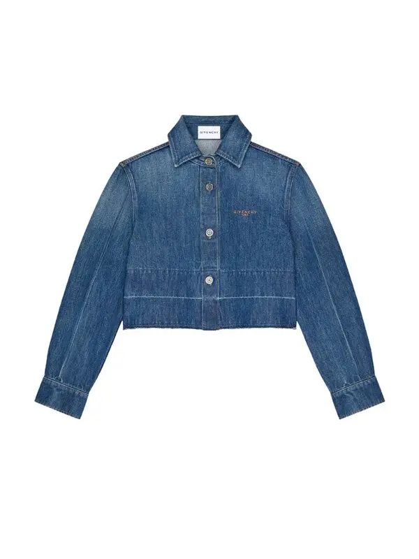 Givenchy Denim Shirt With Embroidered Logo - Multicolor