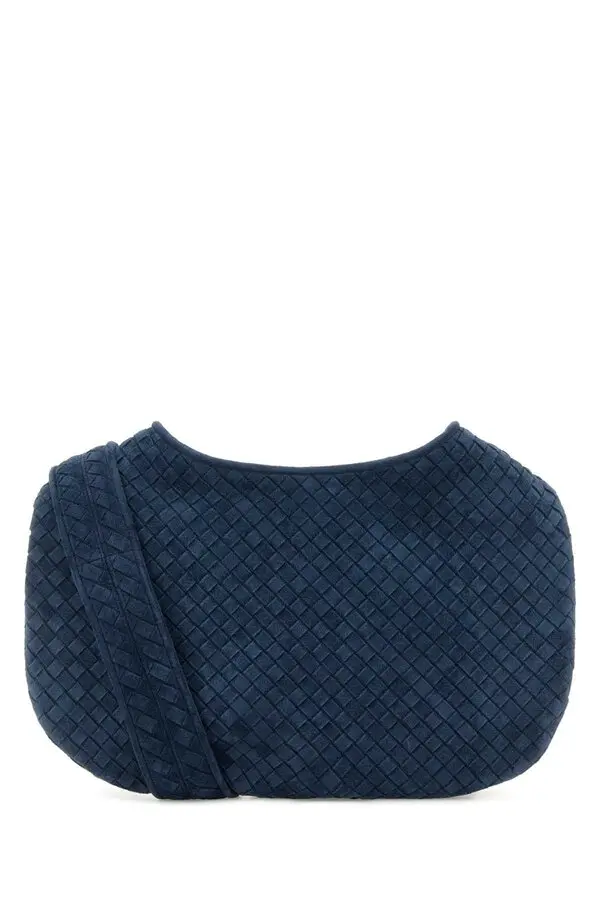Bottega Veneta Navy Suede Crossbody Bag - Blue