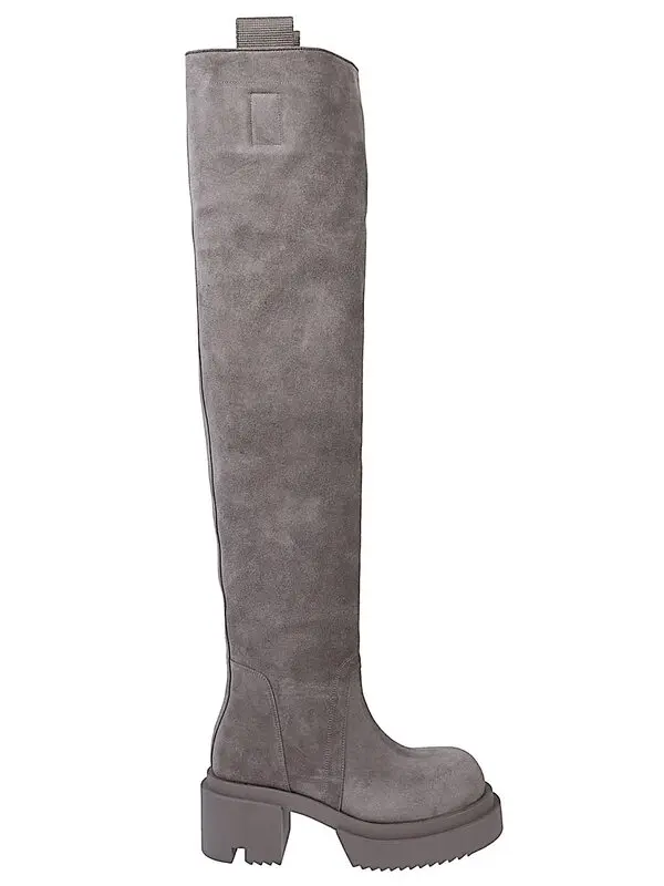 Rick Owens Suede Leather Knee High Boots - Multicolor