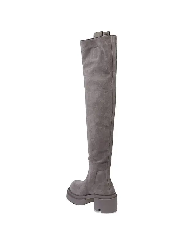 Rick Owens Suede Leather Knee High Boots - Multicolor