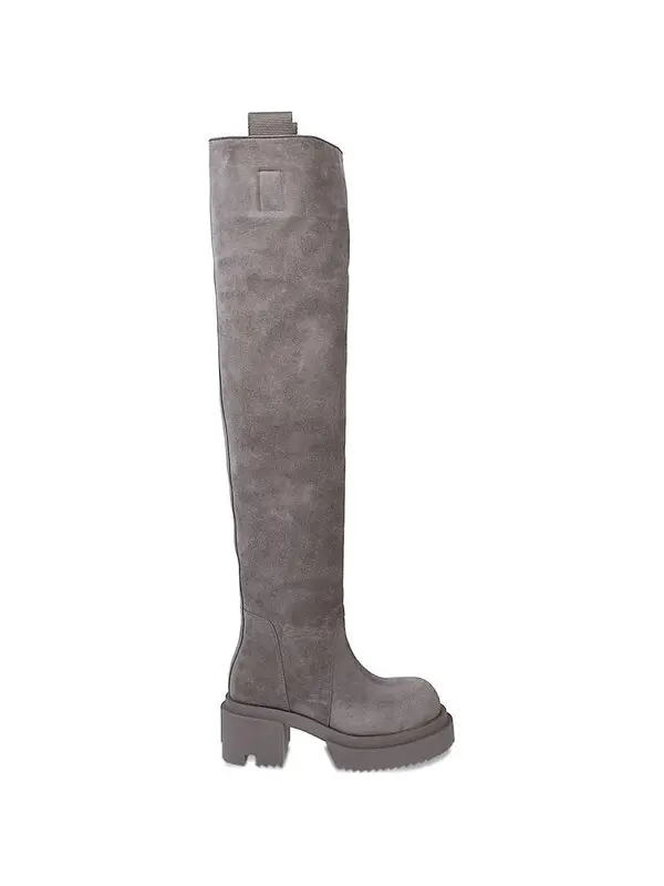 Rick Owens Suede Leather Knee High Boots - Multicolor