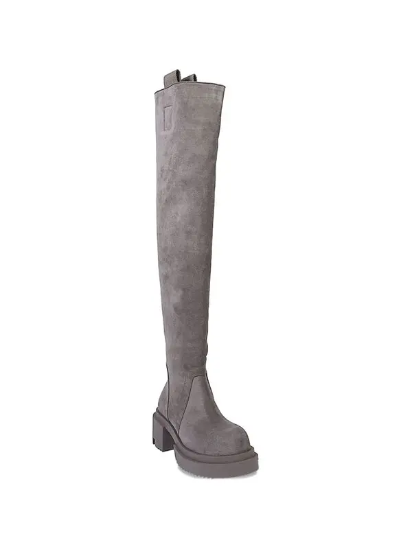 Rick Owens Suede Leather Knee High Boots - Multicolor