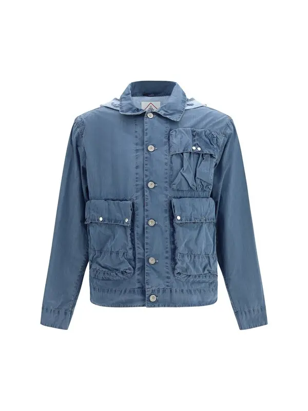C.P. COMPANY 50 Fili Indigo Bleached Goggle Jacket - Blue