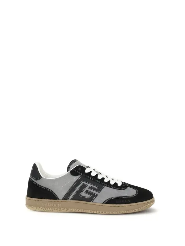 Balmain Suede Swan Sneakers - Gray
