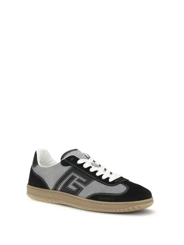 Balmain Suede Swan Sneakers - Gray