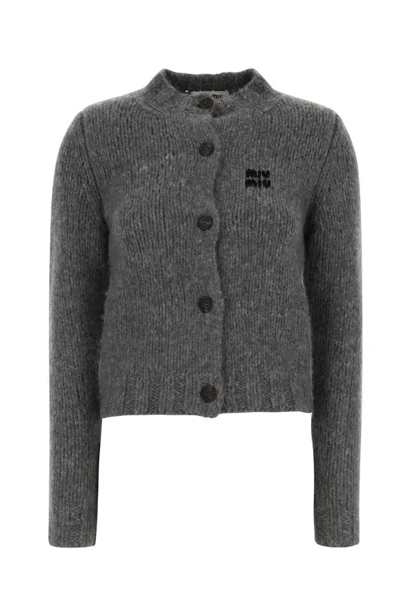 Miu Miu Grey Cashmere Cardigan