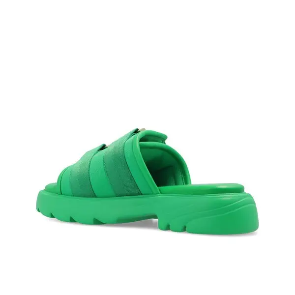 Bottega Veneta Slides With Buckled Straps - Green