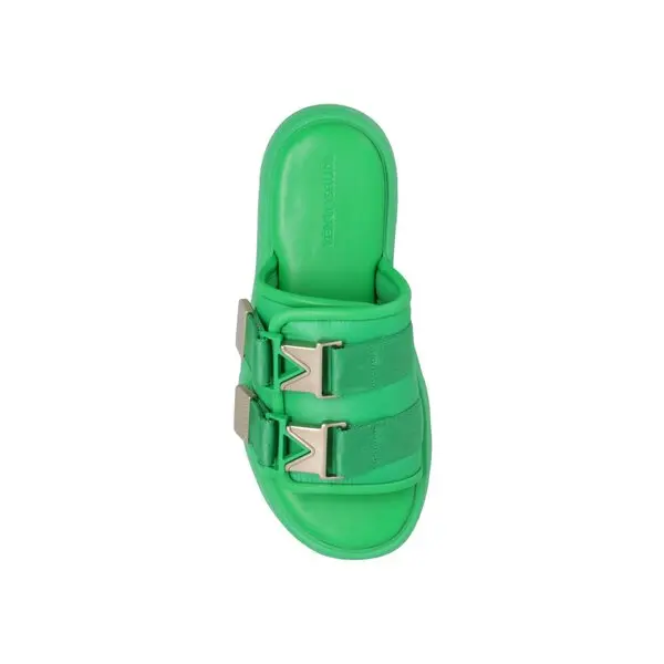 Bottega Veneta Slides With Buckled Straps - Green