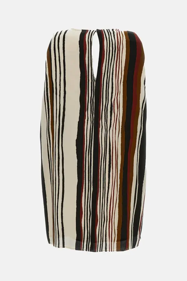 Max Mara Sleeveless Striped Silk Top - Multicolor