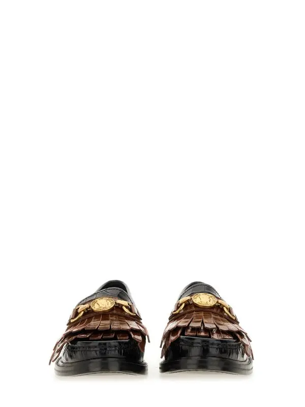 Moschino Moccasins With Fringes And Coin Detail