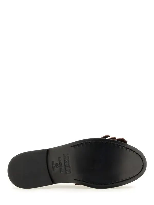 Moschino Moccasins With Fringes And Coin Detail