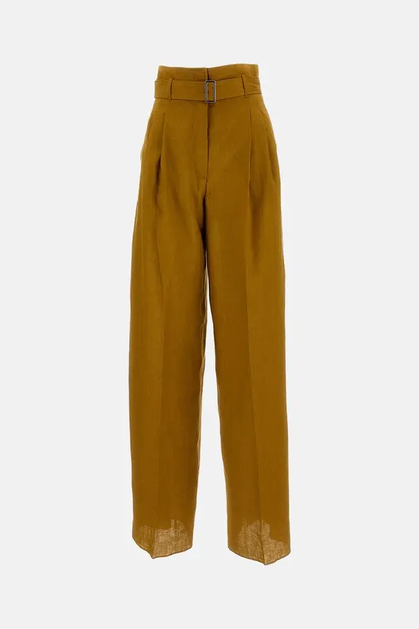 Max Mara High-waisted Wide-leg Linen Trousers - Multicolor