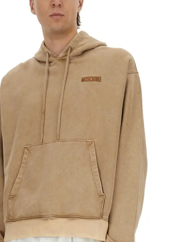 Moschino Hooded Sweatshirt With Logo And Embellished Smiley Face