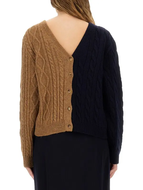 Moschino Two-tone Alpaca Blend Cardigan