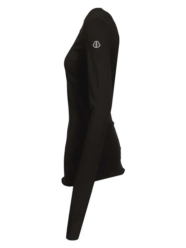 Moncler Girder" Long Sleeve Cotton T-shirt - Black