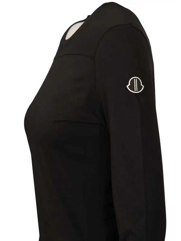 Moncler Girder" Long Sleeve Cotton T-shirt - Black