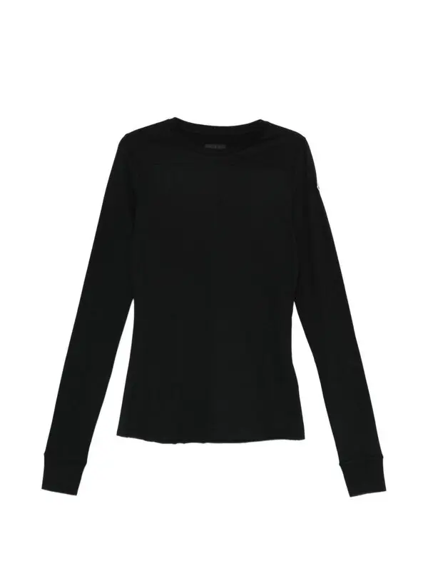 Moncler Girder" Long Sleeve Cotton T-shirt - Black
