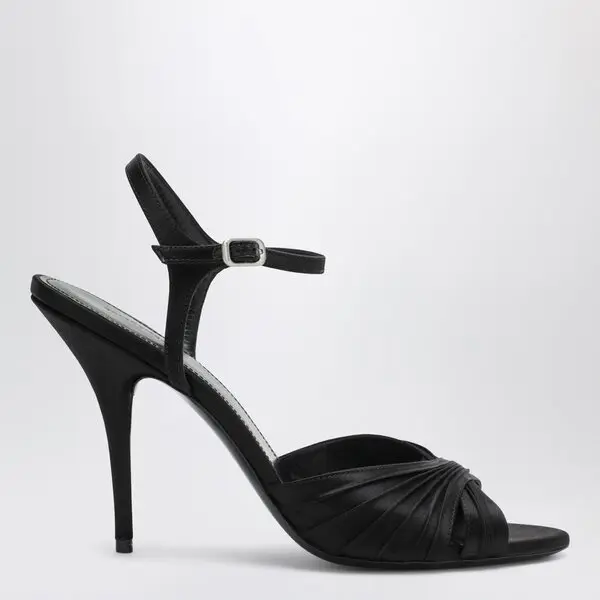Balenciaga Dynastie Satin Sandals - Black