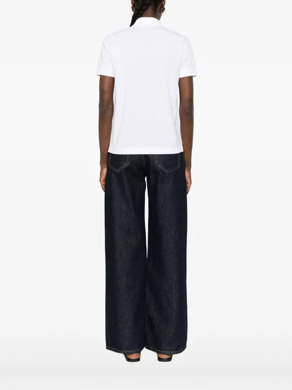 Brunello Cucinelli White Cotton Appliqué Polo Shirt