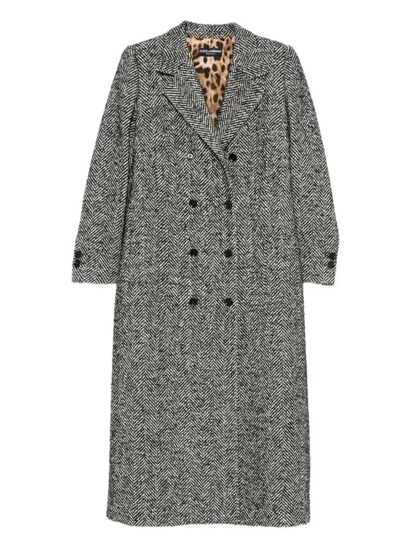 Dolce & Gabbana Wool Herringbone Double-breasted Coat