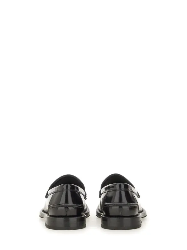 Moschino Leather Loafers With Gold Tone Detail