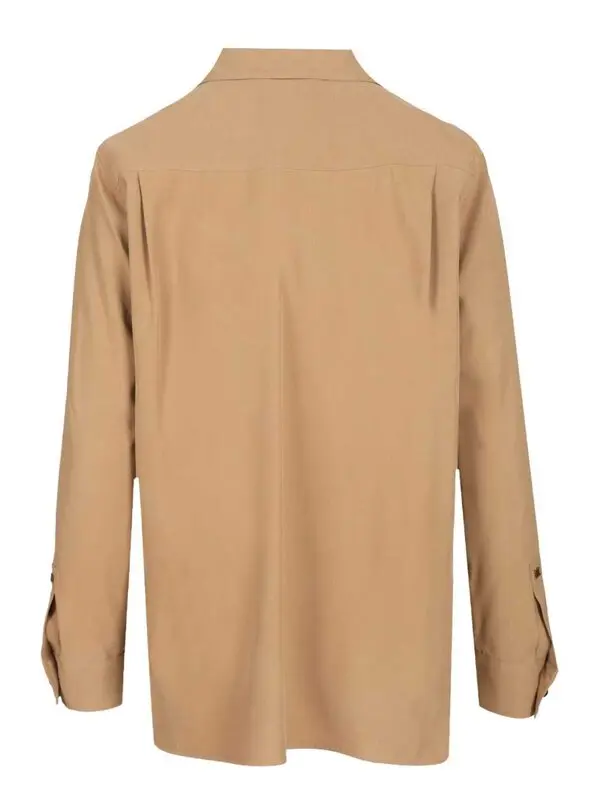 Max Mara Siamese Shirt In Washed Silk - Brown