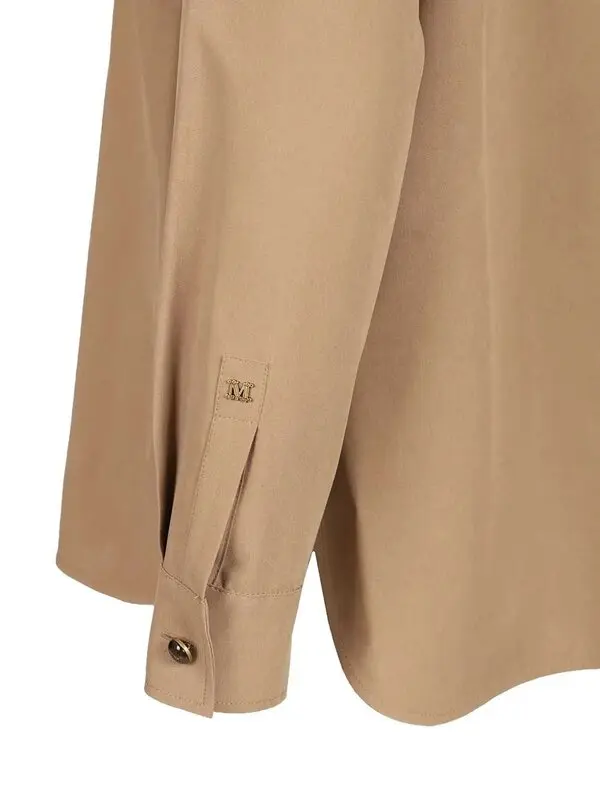 Max Mara Siamese Shirt In Washed Silk - Brown