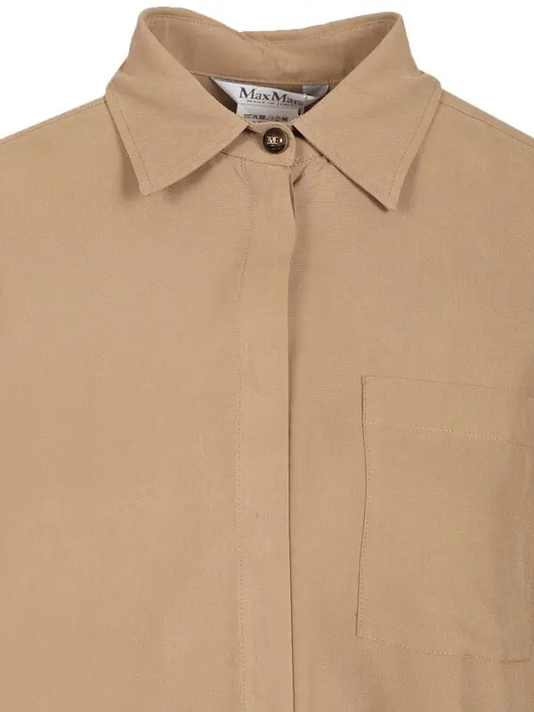 Max Mara Siamese Shirt In Washed Silk - Brown