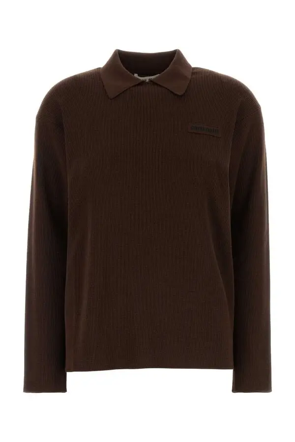 Miu Miu Virgin Wool Polo Shirt - Brown