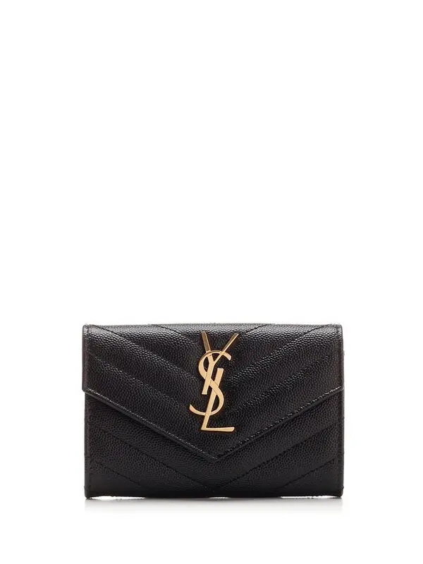 Saint Laurent Cassandre Card Case - Black