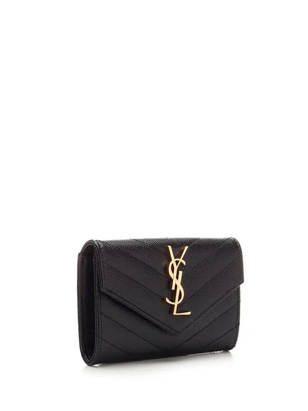 Saint Laurent Cassandre Card Case - Black