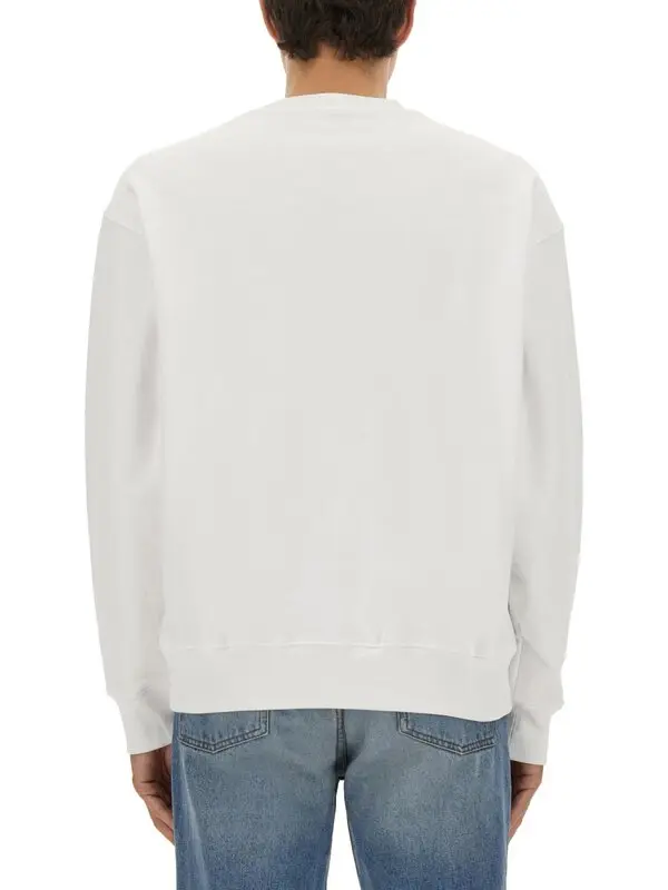 Moschino Sweatshirt With Laurel Crown Logo Embroidery - White