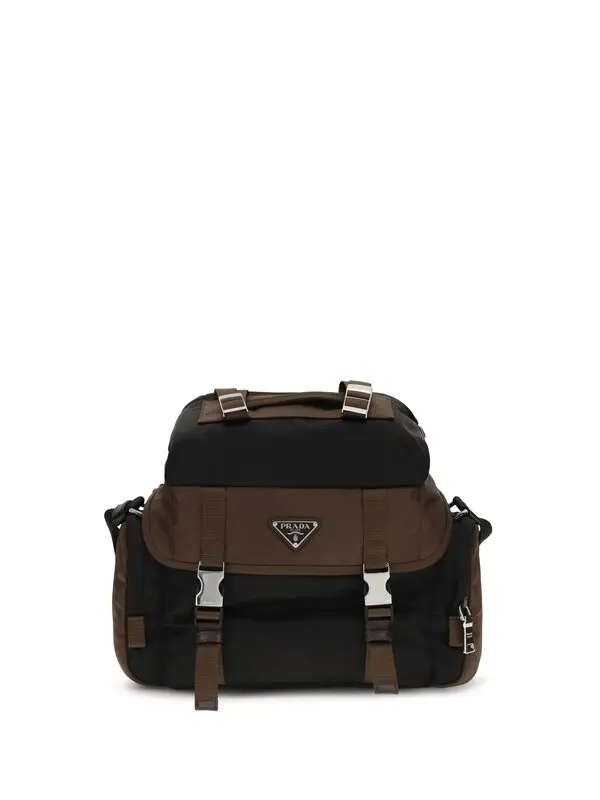Prada Explore Shoulder Bag In Re-nylon And Leather - Brown