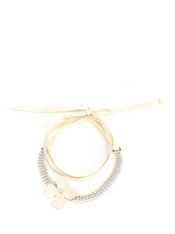 Marni Flower And Crystal Pendant Necklace - Multicolor