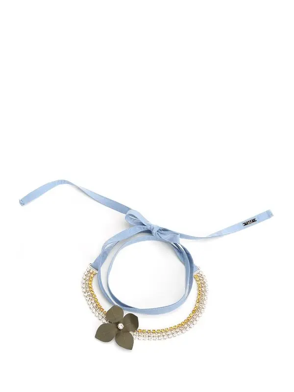 Marni Flower And Crystal Pendant Necklace - Multicolor