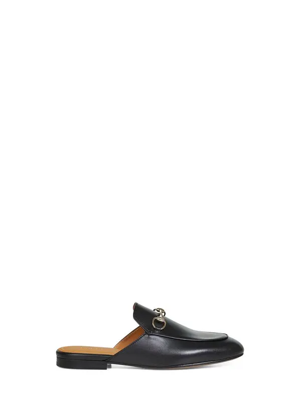 Gucci Black Leather Horsebit Princetown Slippers - Multicolor