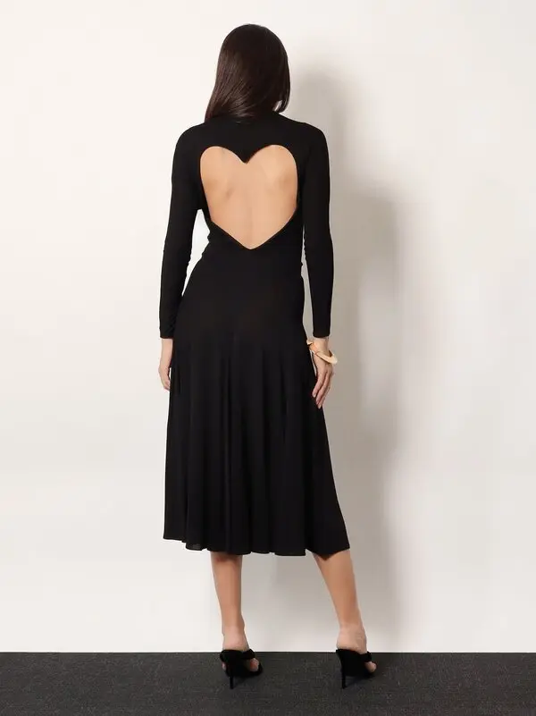 Alaïa Viscose Long Heart Dress - Multicolor