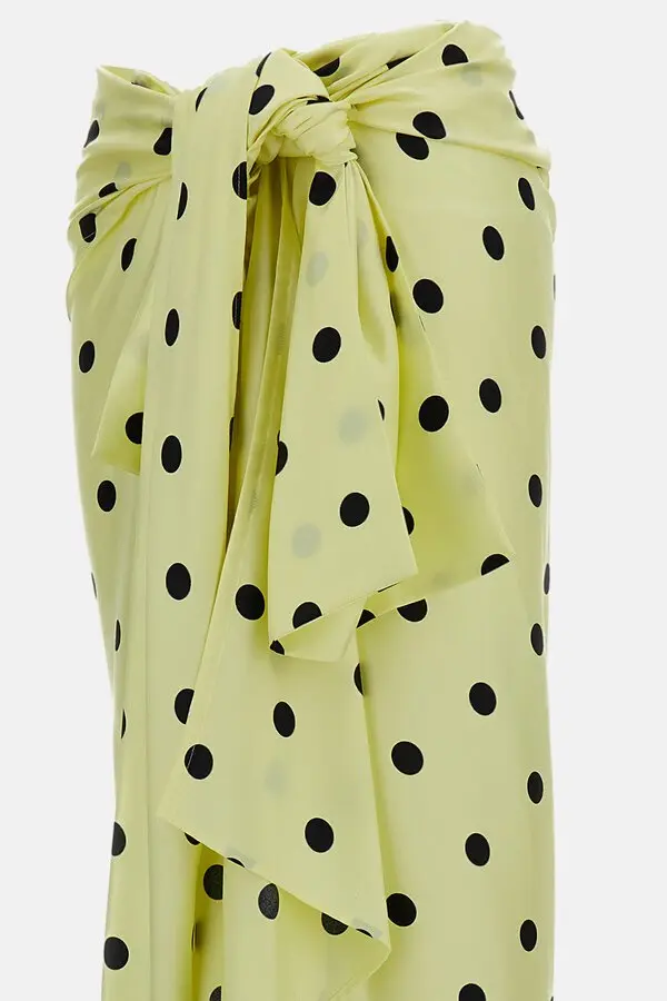 Sportmax Polka Dot Silk Longuette Skirt